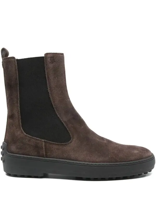 TOD'S Winter Gommino Suede Ankle Boots - Brown