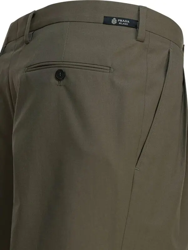 Prada Wide-leg Wool Blend Trousers