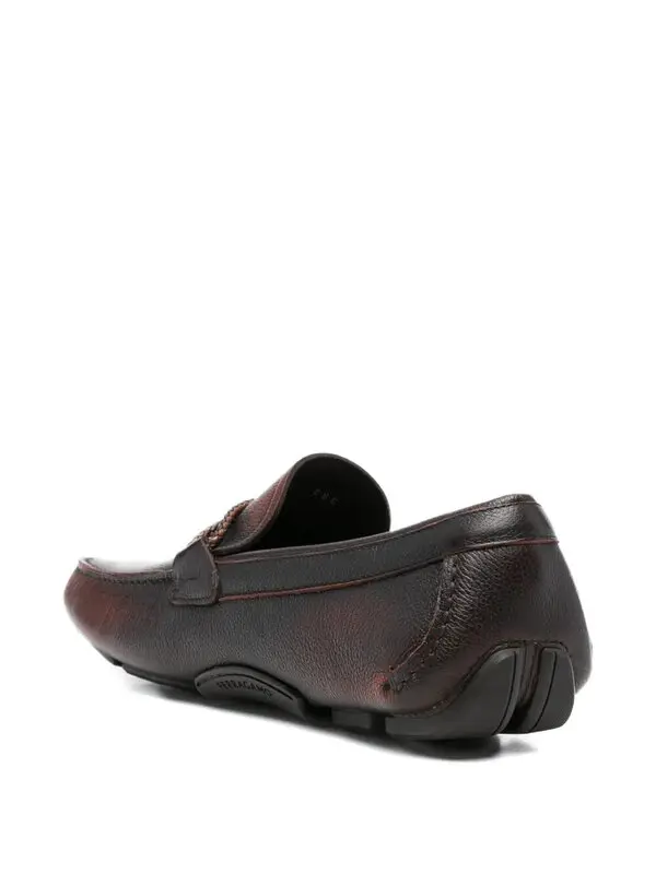 FERRAGAMO Front4 Sfumato Leather Driver Loafers
