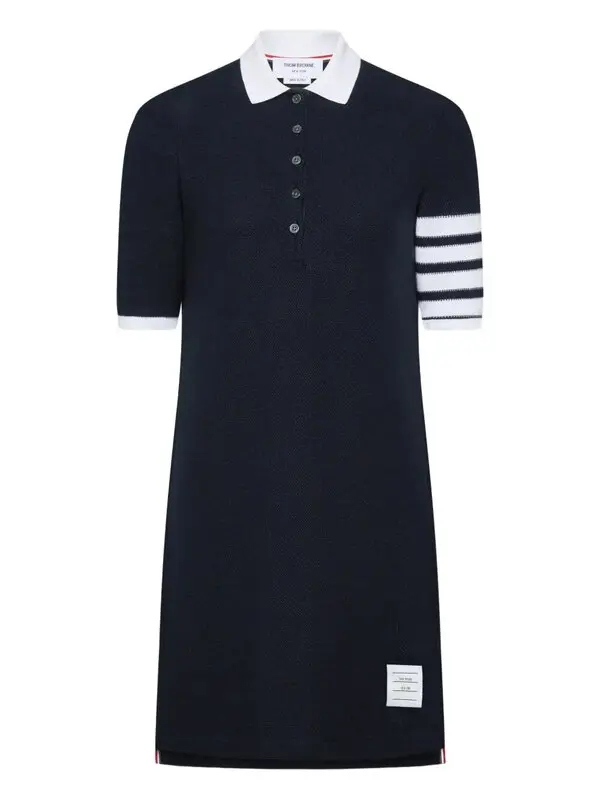 Thom Browne 4-bar Cotton Piqué Polo Dress - Blue