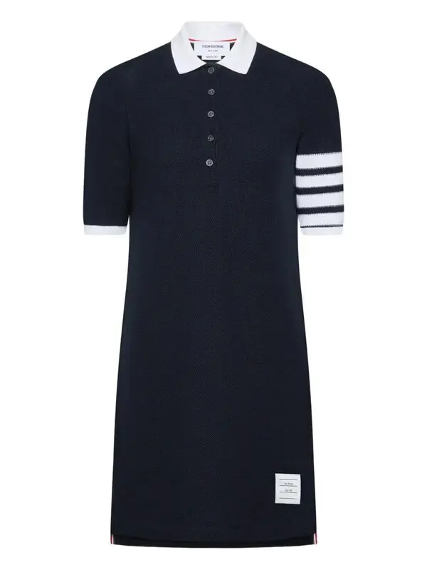 Thom Browne 4-bar Cotton Piqué Polo Dress - Blue