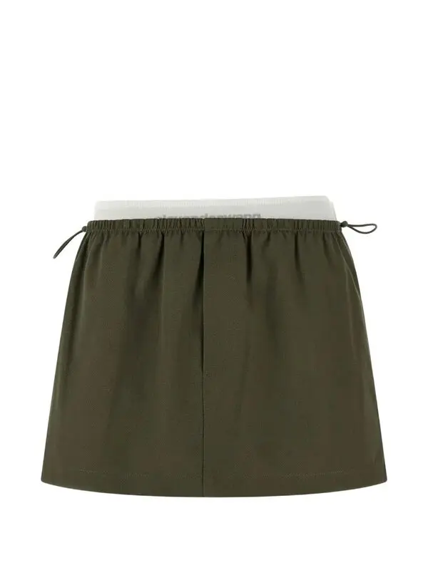 Alexander Wang Mini Logo Elasticated Skirt - Green
