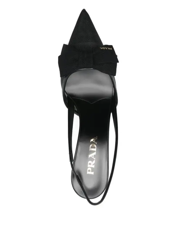 Prada Bow Detail Mesh Slingback Pumps