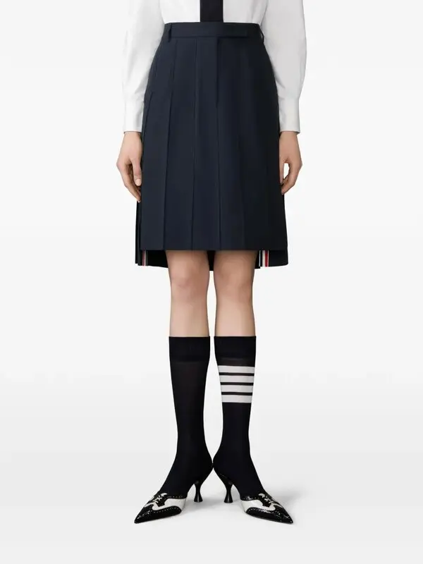 Thom Browne Pleated Wool Midi Skirt
