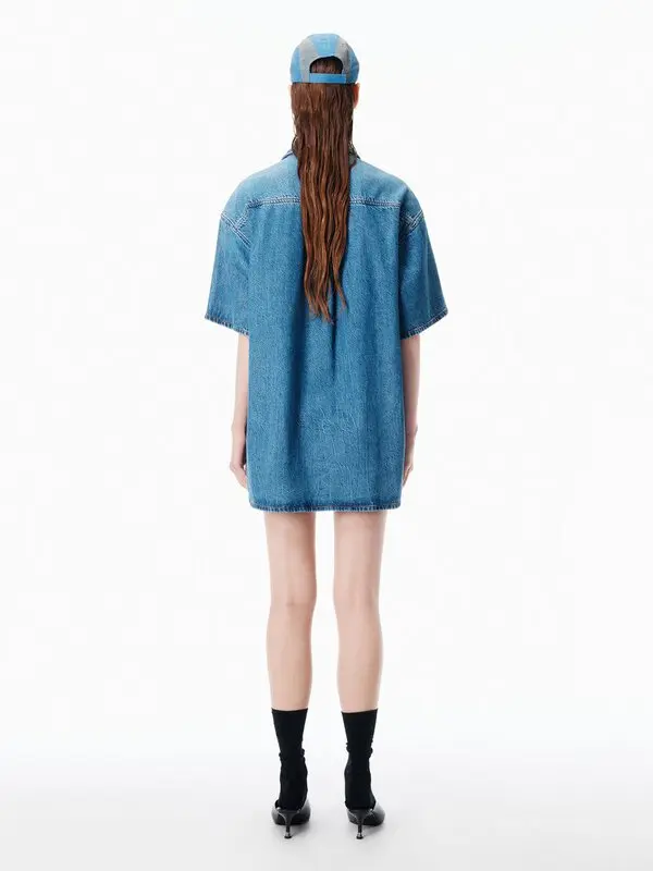 Alexander Wang Denim Shirt Dress - Blue