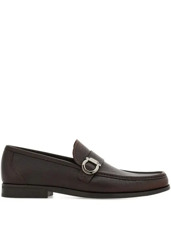 FERRAGAMO Caspian Leather Loafers - Brown