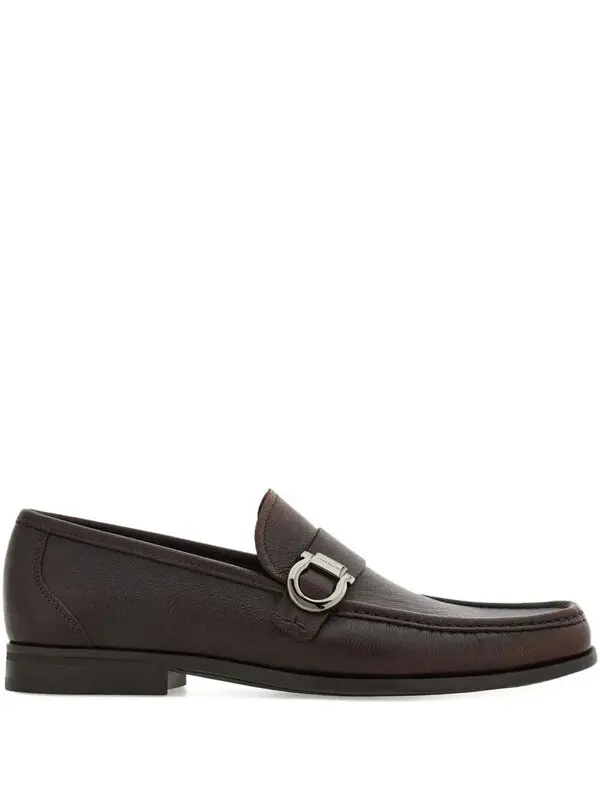 FERRAGAMO Caspian Leather Loafers - Brown