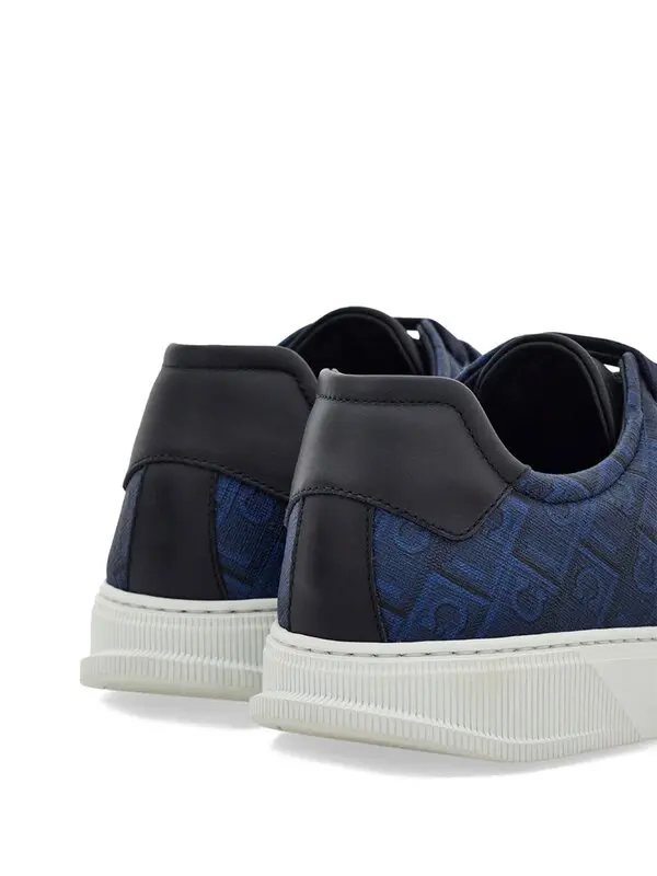 FERRAGAMO Clayton Monogram Jacquard Leather Sneakers