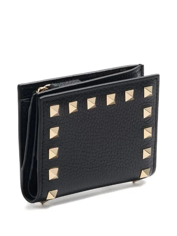 Valentino Garavani Rockstud Grainy Leather Flap Wallet