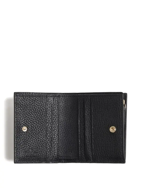 Valentino Garavani Rockstud Grainy Leather Flap Wallet