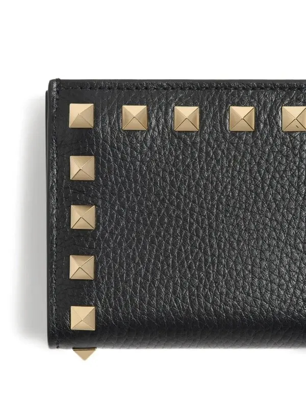 Valentino Garavani Rockstud Grainy Leather Flap Wallet