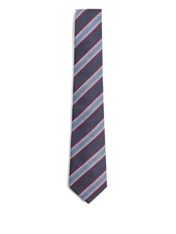 Valentino Garavani Valentie Jacquard Regimental Silk Tie - Blue