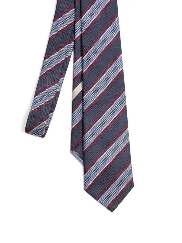 Valentino Garavani Valentie Jacquard Regimental Silk Tie - Blue