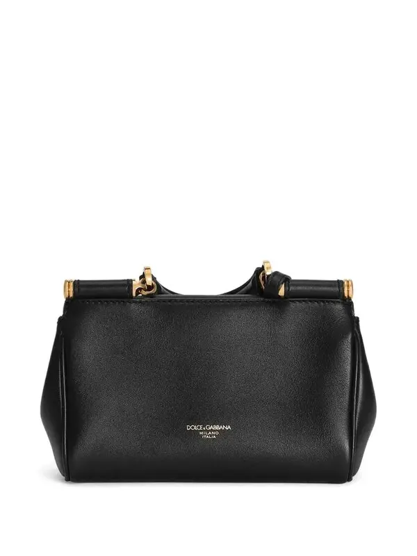 Dolce & Gabbana My Sicily Handbag In Plongé Leather - Black