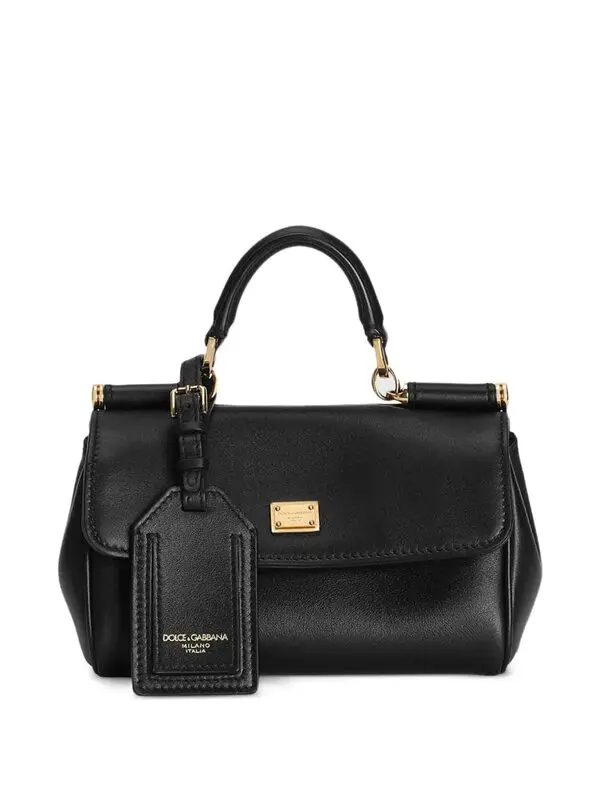 Dolce & Gabbana My Sicily Handbag In Plongé Leather - Black