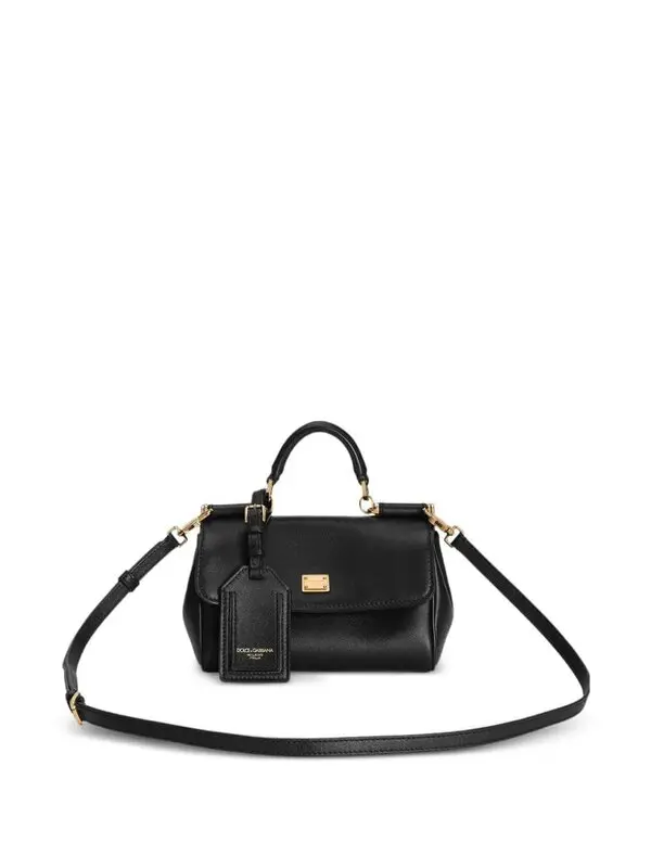 Dolce & Gabbana My Sicily Handbag In Plongé Leather - Black
