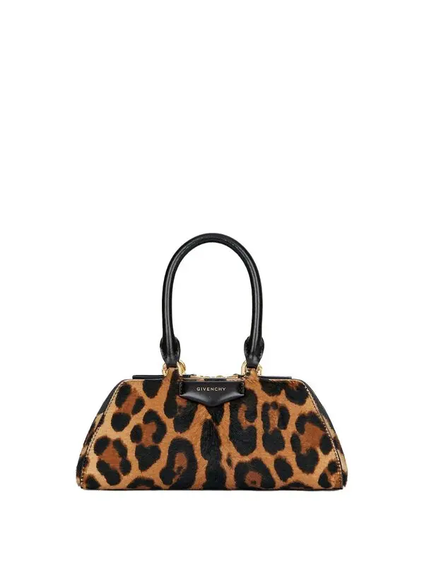 Givenchy Mini Antigona East-west Bag In Leopard Pony Effect Leather - Brown