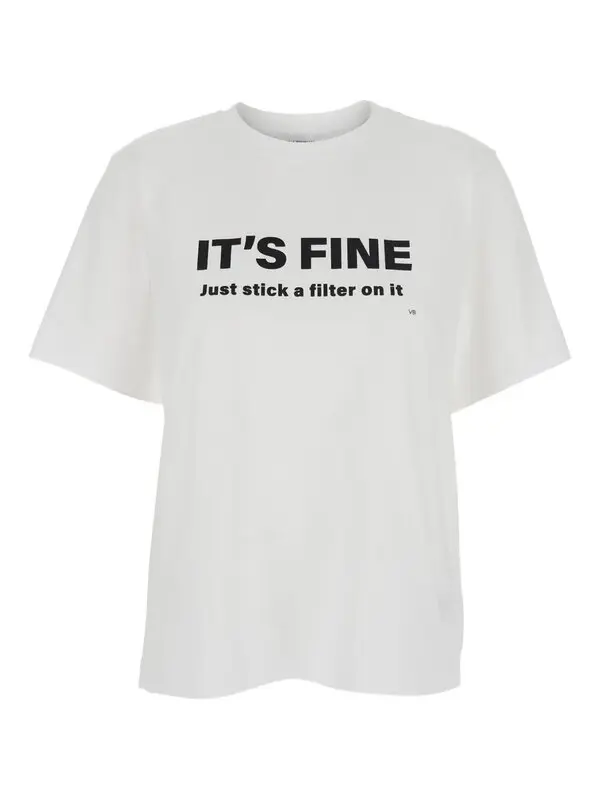 Victoria Beckham Just Stick A Filter On It Slogan T-shirt - White