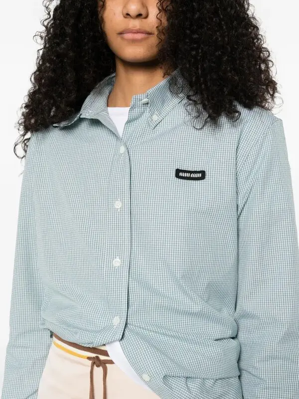 Miu Miu Check Pattern Poplin Shirt