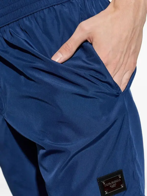 Dolce & Gabbana Boxer Da Mare Medio Con Placca Logata