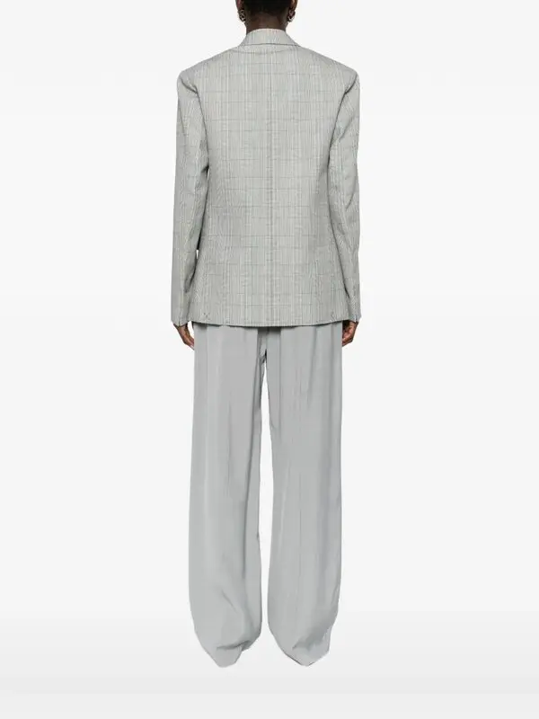 Victoria Beckham Check Wool Double-breasted Tailored Jacket
