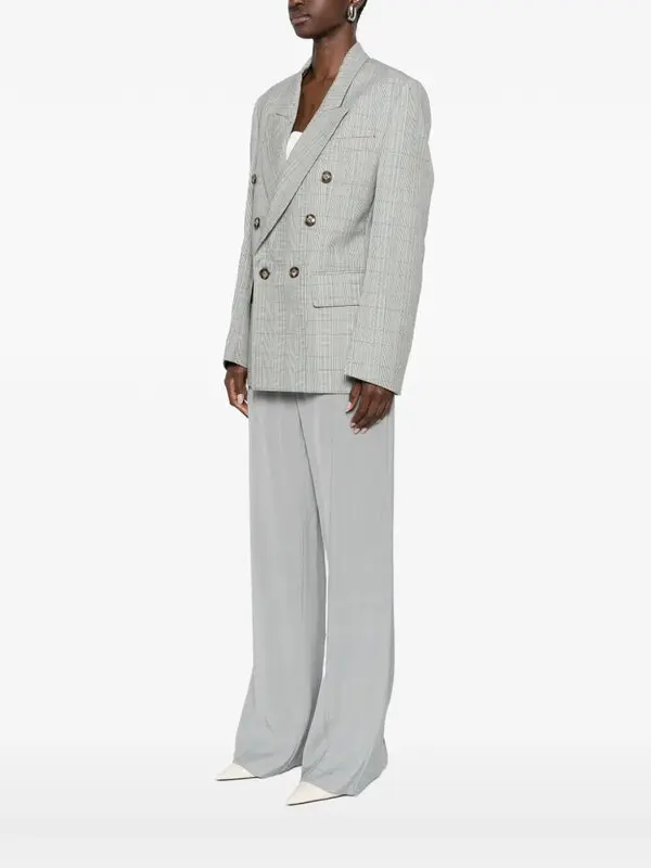 Victoria Beckham Check Wool Double-breasted Tailored Jacket