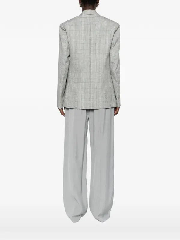 Victoria Beckham Check Wool Double-breasted Tailored Jacket - Gray