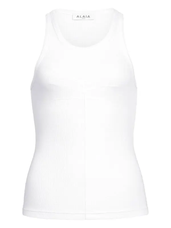 Alaïa Darts Cotton Tank Top - White