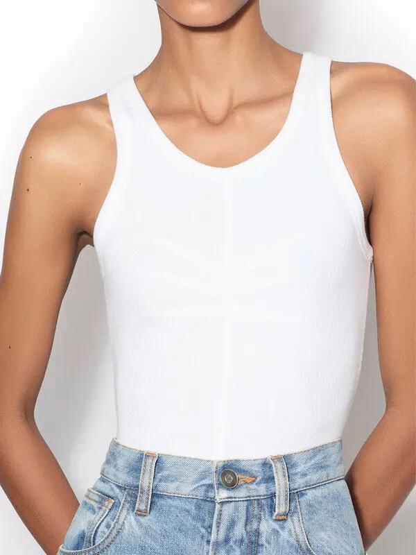 Alaïa Darts Cotton Tank Top