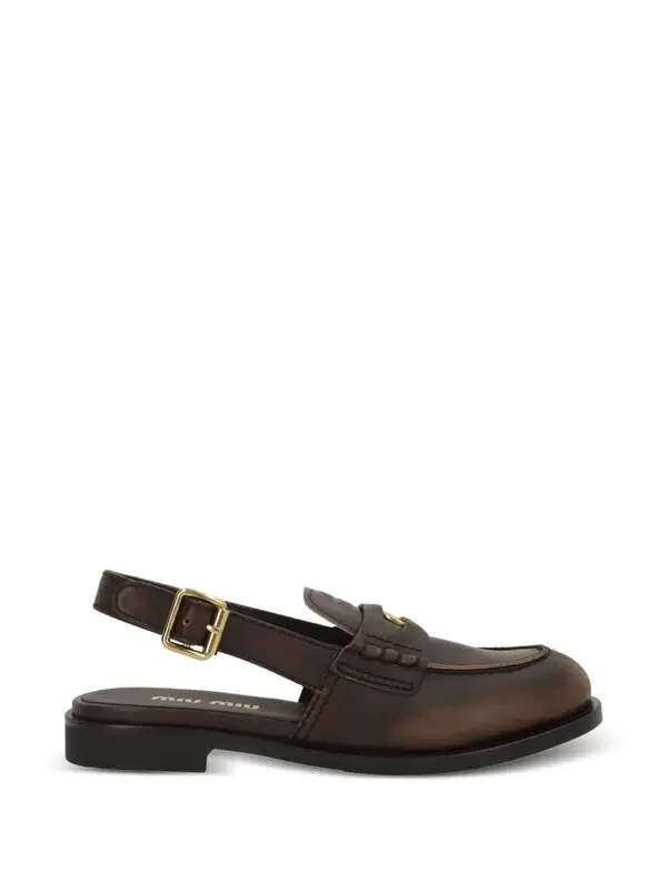 Miu Miu Mocassini Slingback - Brown