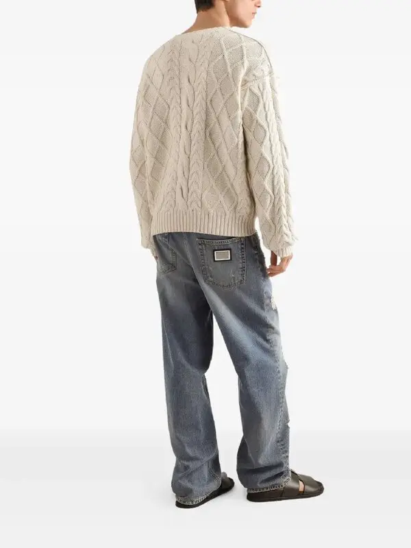 Dolce & Gabbana Oversized Pullover With Interwoven Pattern