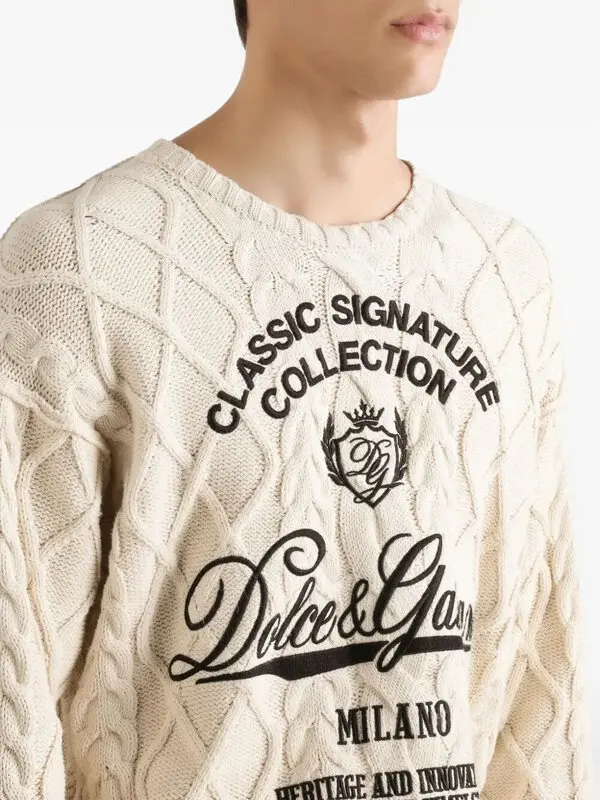 Dolce & Gabbana Oversized Pullover With Interwoven Pattern