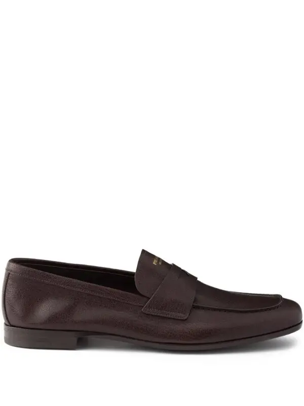 Prada Leather Loafers With Band