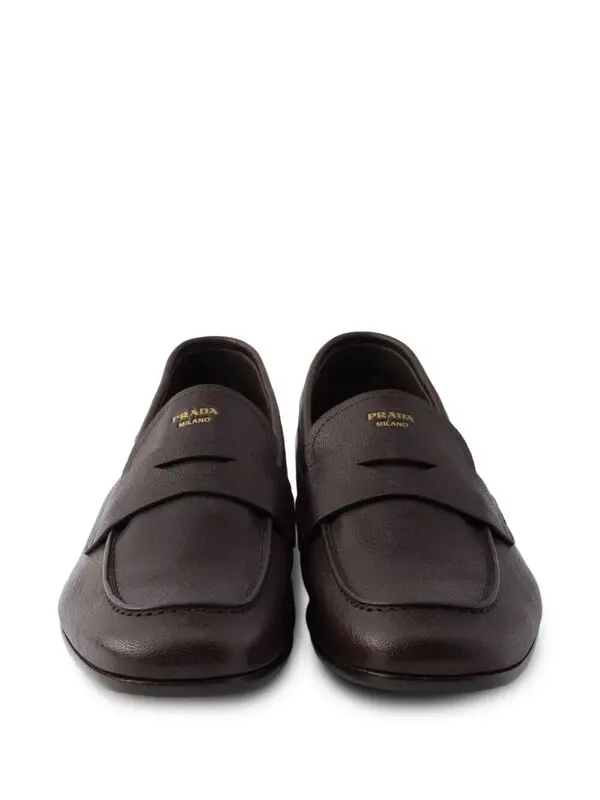 Prada Leather Loafers With Band