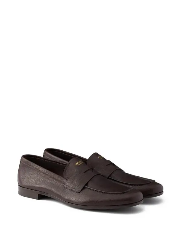 Prada Leather Loafers With Band