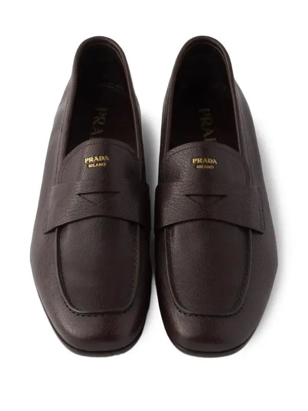 Prada Leather Loafers With Band