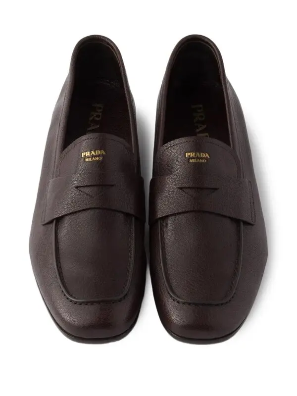 Prada Goat Skin Leather Loafers - Brown