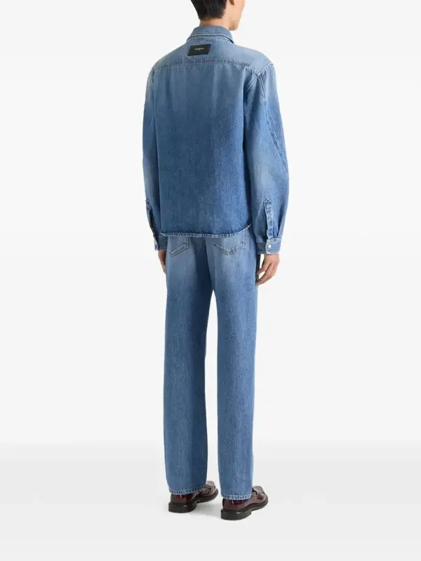 Givenchy Couture Seam Shirt In Shadow Washed Denim
