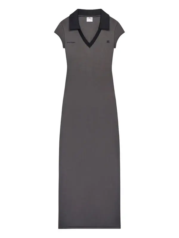 COURREGES Sports Polo Long Dress - Gray