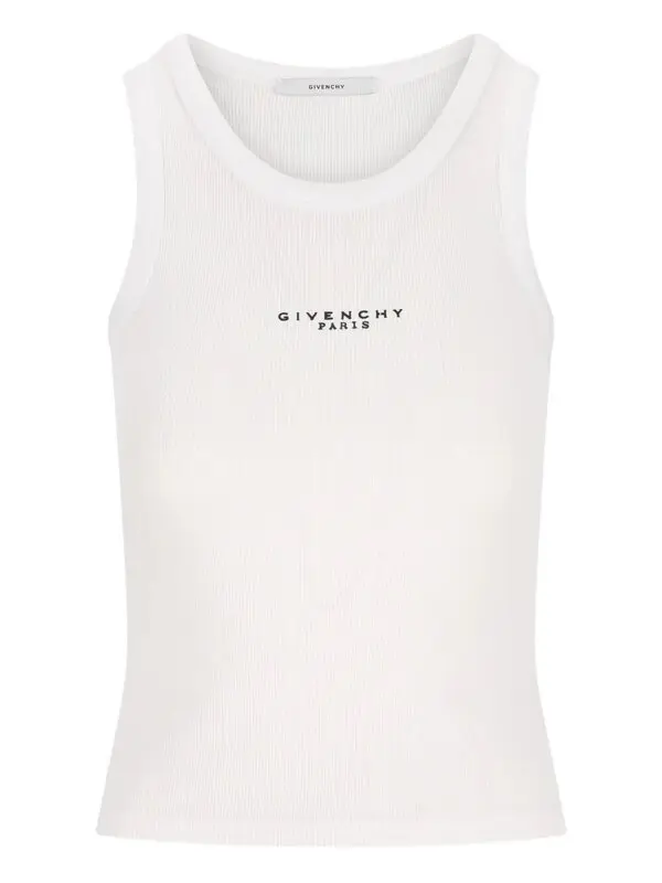Givenchy Slim-fit Cotton Tank Top With Paris Print - White