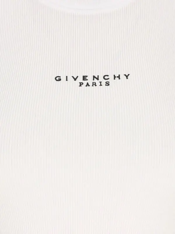 Givenchy Slim Fit Cotton Tank Top With Paris Print - White