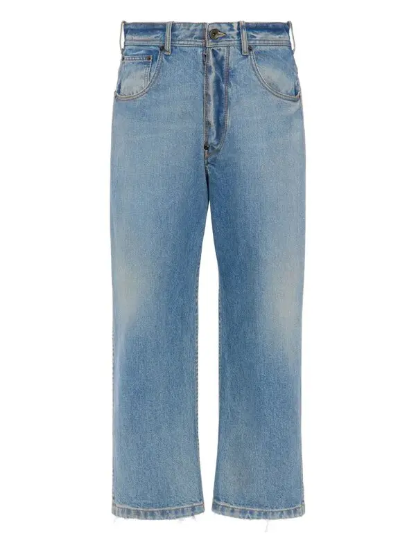 MAISON MARGIELA Washed Denim Straight-leg Cropped Jeans