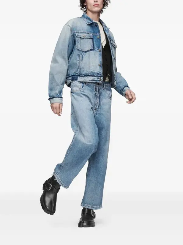 MAISON MARGIELA Washed Denim Straight-leg Cropped Jeans