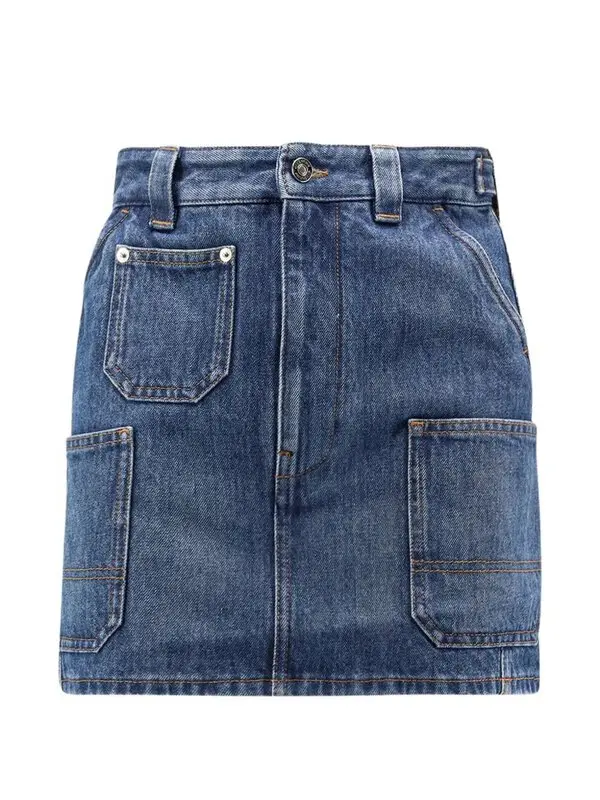 Givenchy Denim Cargo Mini Skirt - Blue