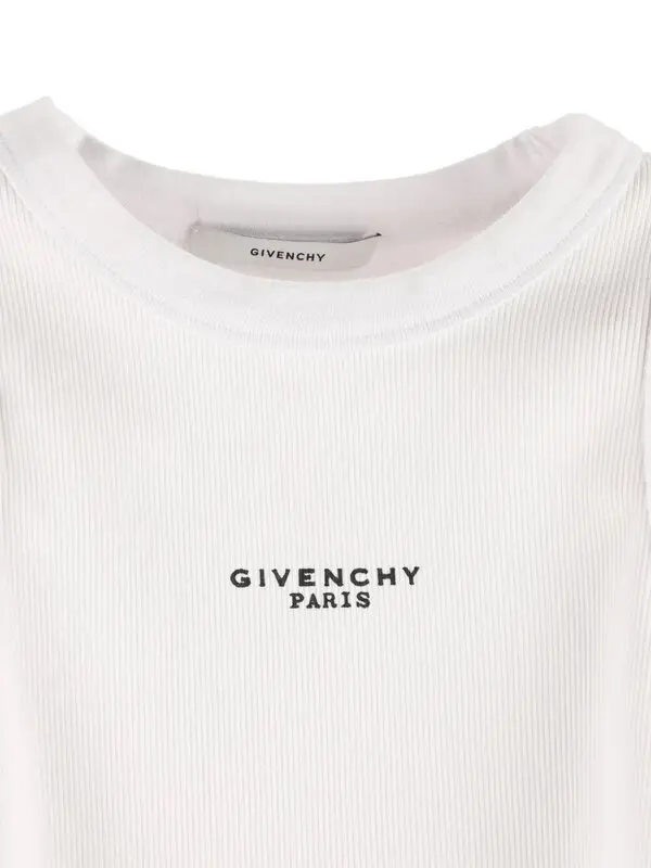 Givenchy Cotton Cropped Tank Top With Paris Print