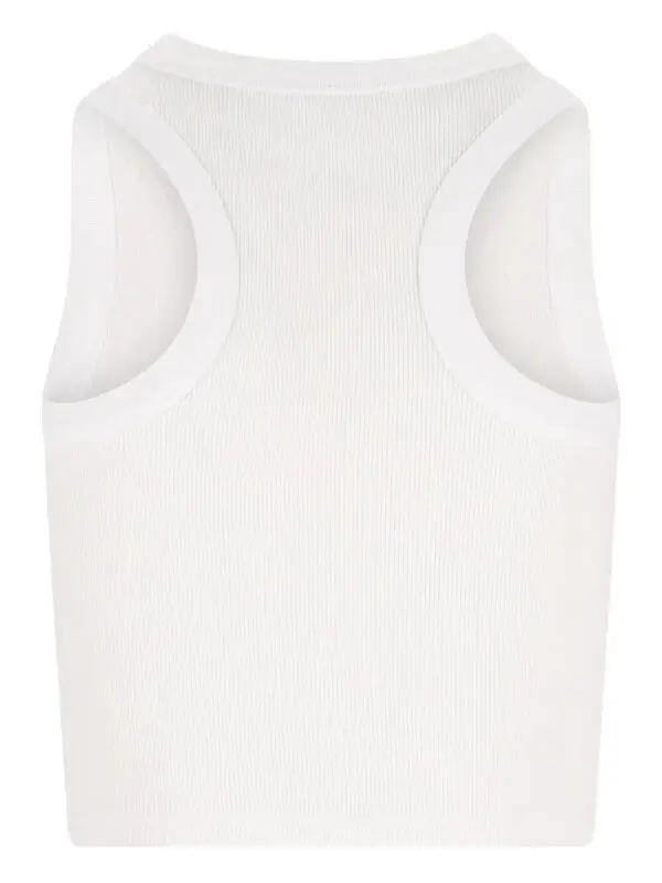 Givenchy Cropped Cotton Tank Top With Paris Print - White