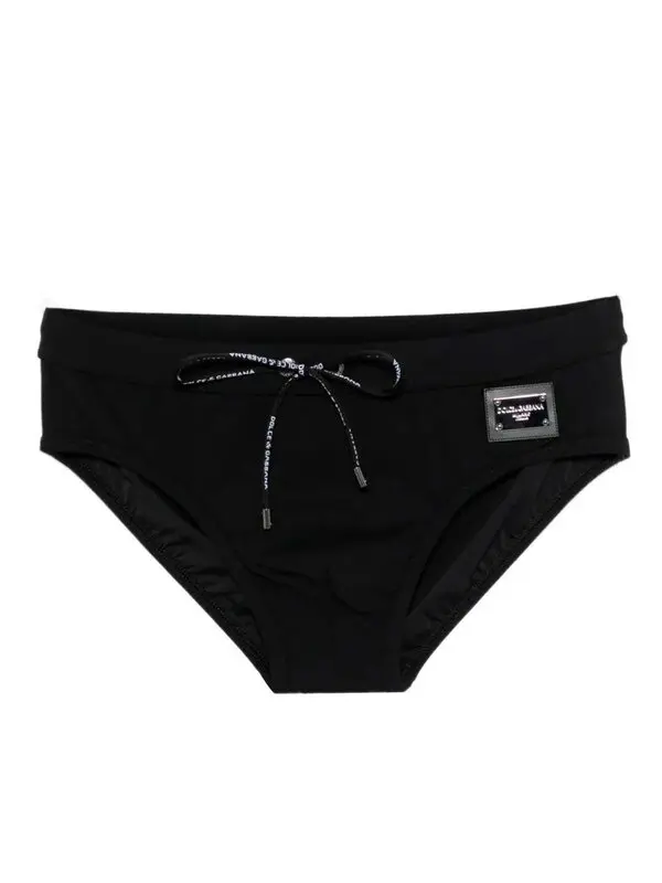 Dolce & Gabbana Swim Briefs With Logo Plaque