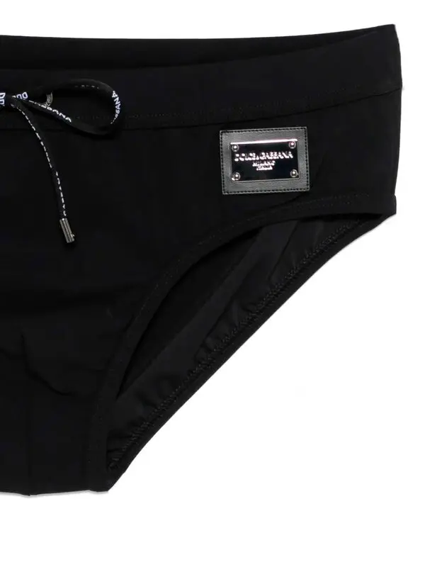 Dolce & Gabbana Swim Briefs With Logo Plaque