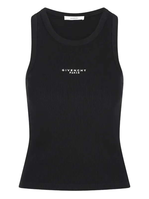 Givenchy Slim-fit Cotton Tank Top With Paris Print - Black