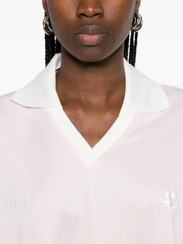 COURREGES Oversized V-neck Sports Polo - Multicolor